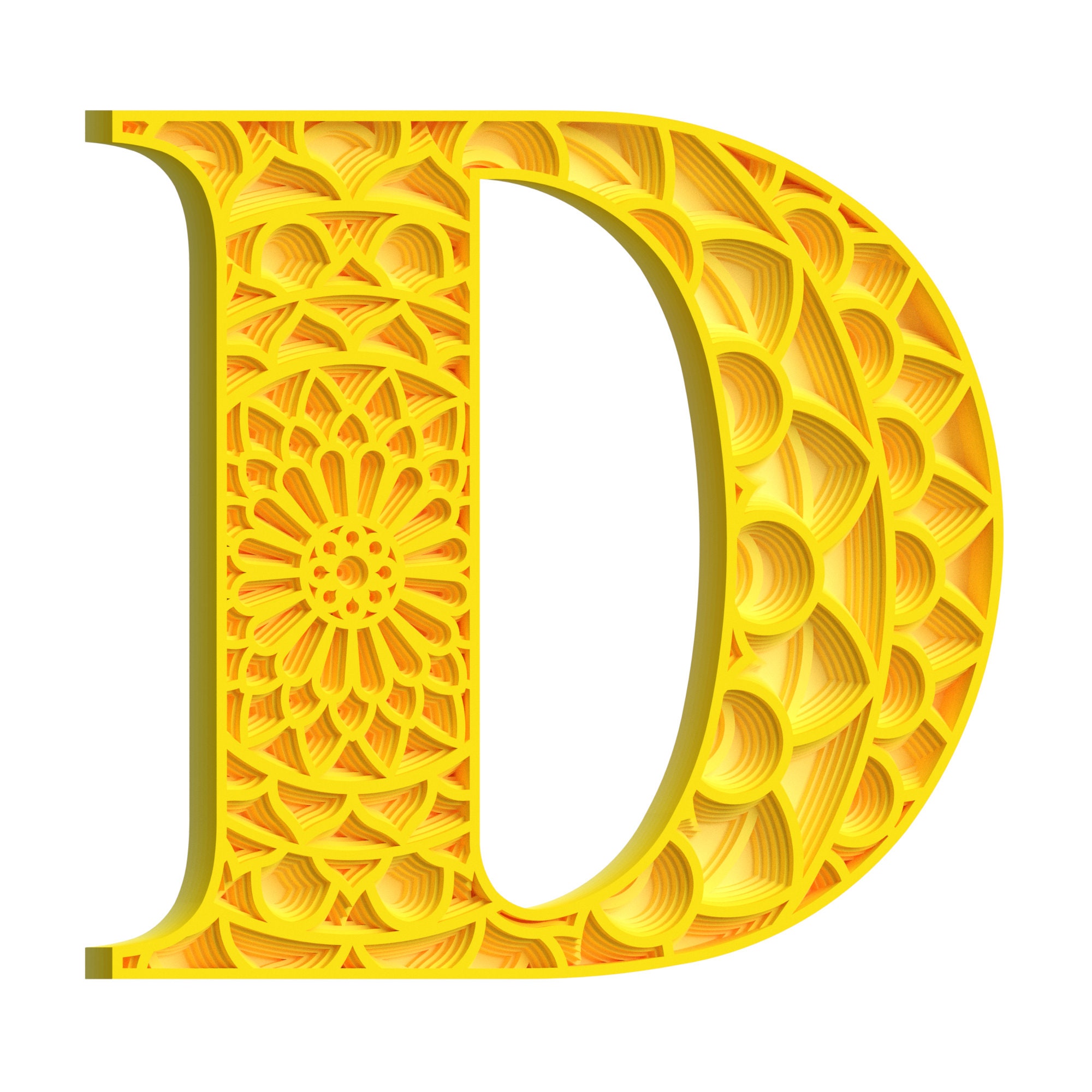 Layered Letter D layered alphabet svg layered letters svg | Etsy