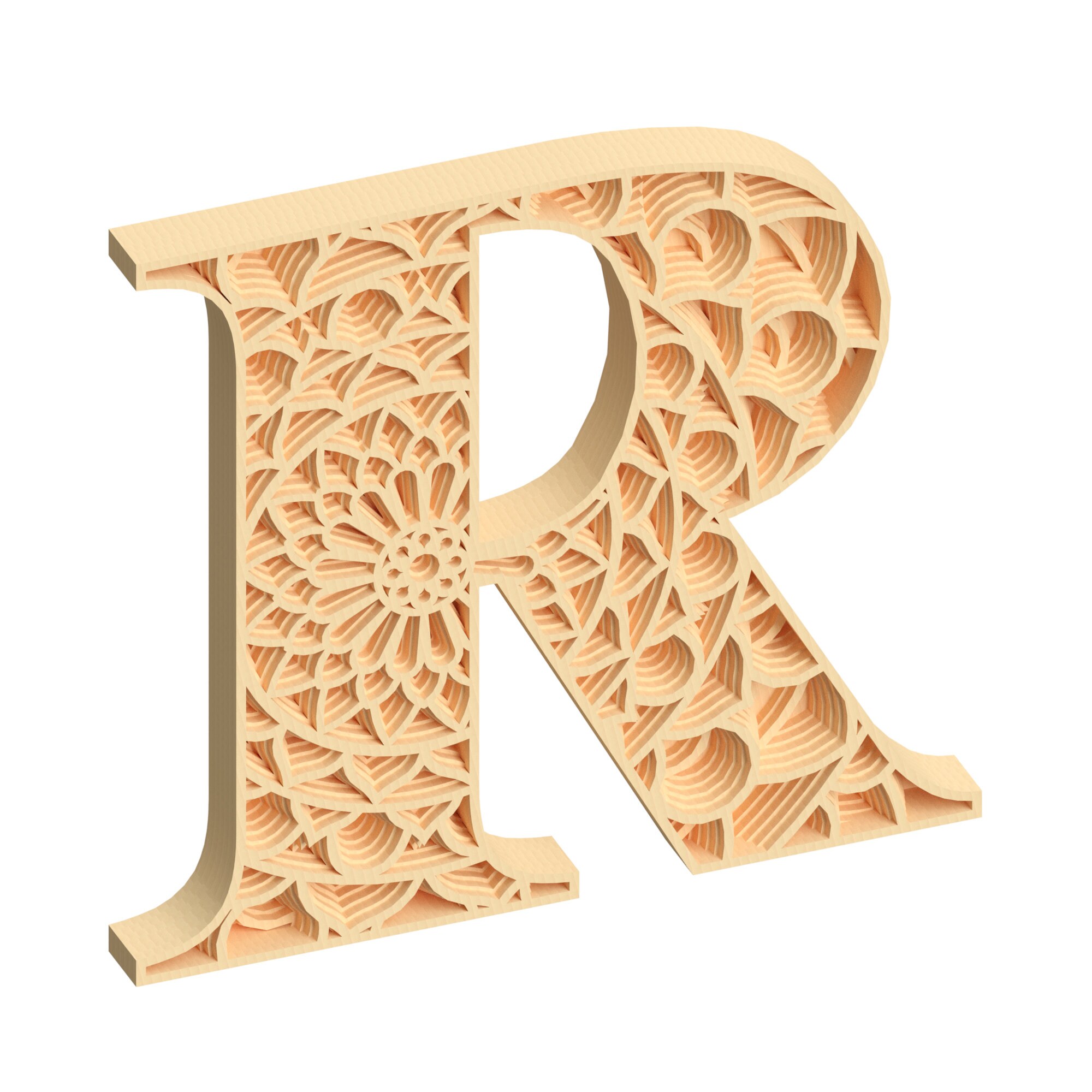 Layered Letter R layered alphabet svg layered letters svg | Etsy