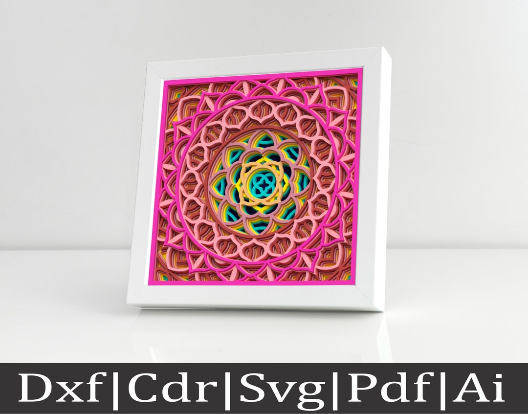 LAYERED MANDALA SVG, Laser Cut Dxf Mandala Template,3d Multilayer ...