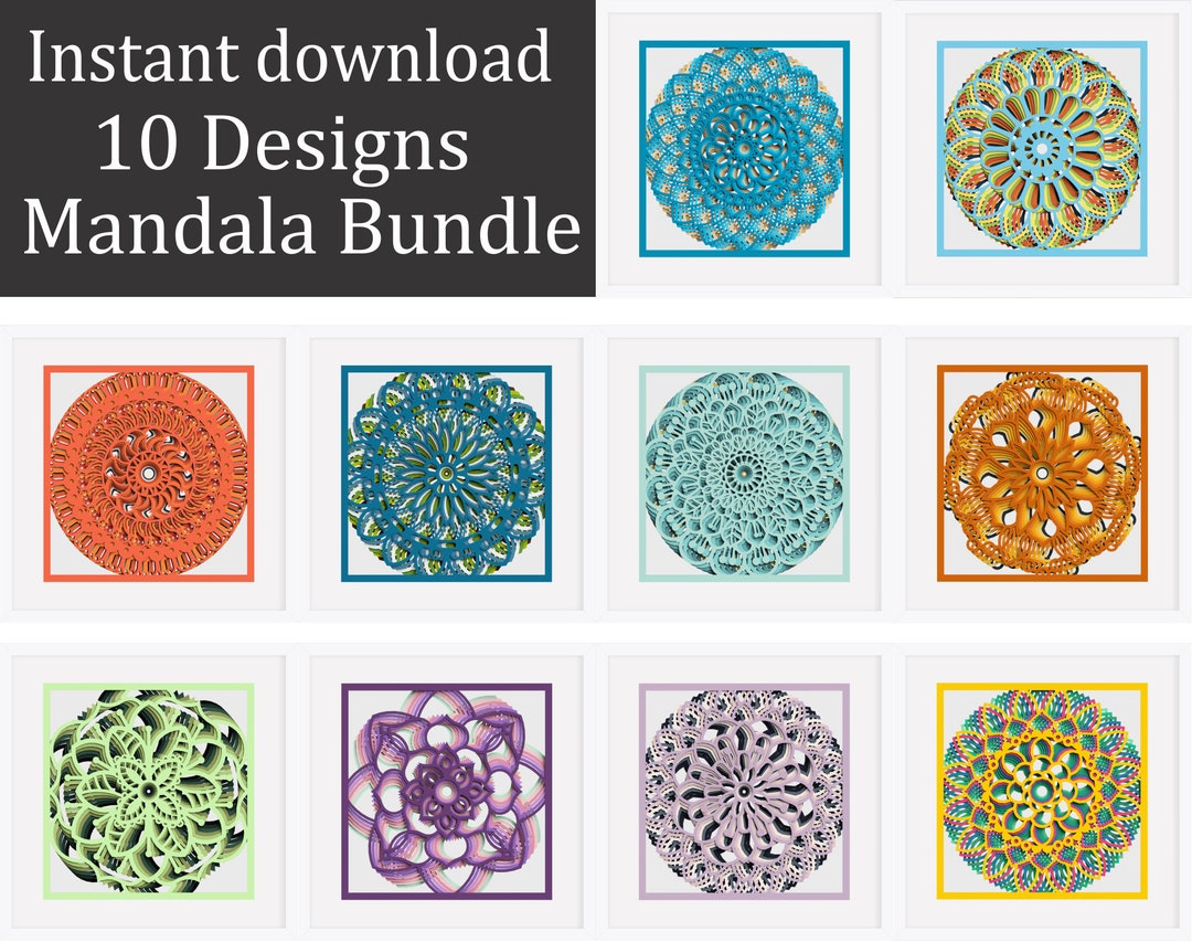 LAYERED MANDALA SVG Bundle, Laser Cut Dxf Mandala Template,3d ...