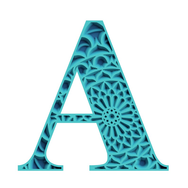 3d Letters SVG Bundle for Laser Cut Layered Alphabet Mandala - Etsy Ireland