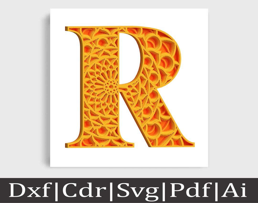 Layered Letter R Layered Alphabet Svg Layered Letters Svg - Etsy