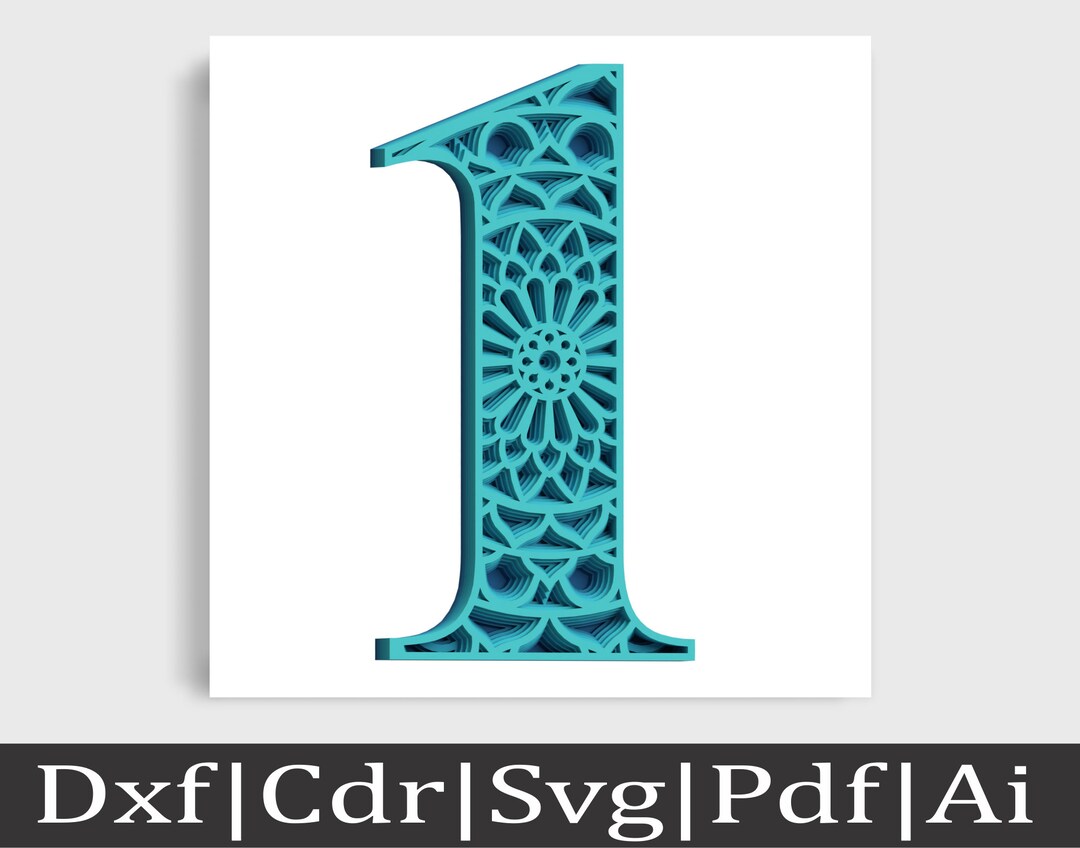 Layered Number 1 Layered Alphabet Svg Layered Letters Svg - Etsy