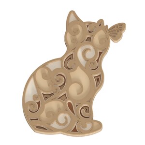 Layered Cat Svg for Laser Cut Laser Cut Files Glowforge - Etsy