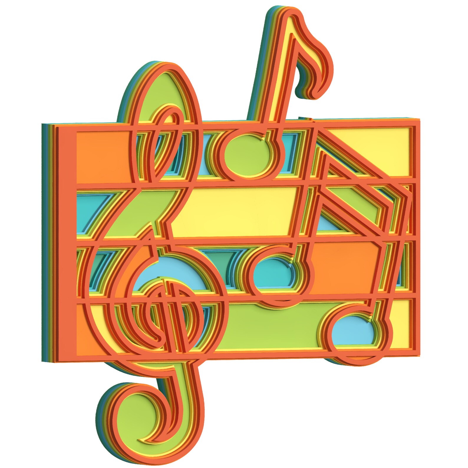 Layered Music for Laser Cut Laser Cut Files Glowforge Files | Etsy