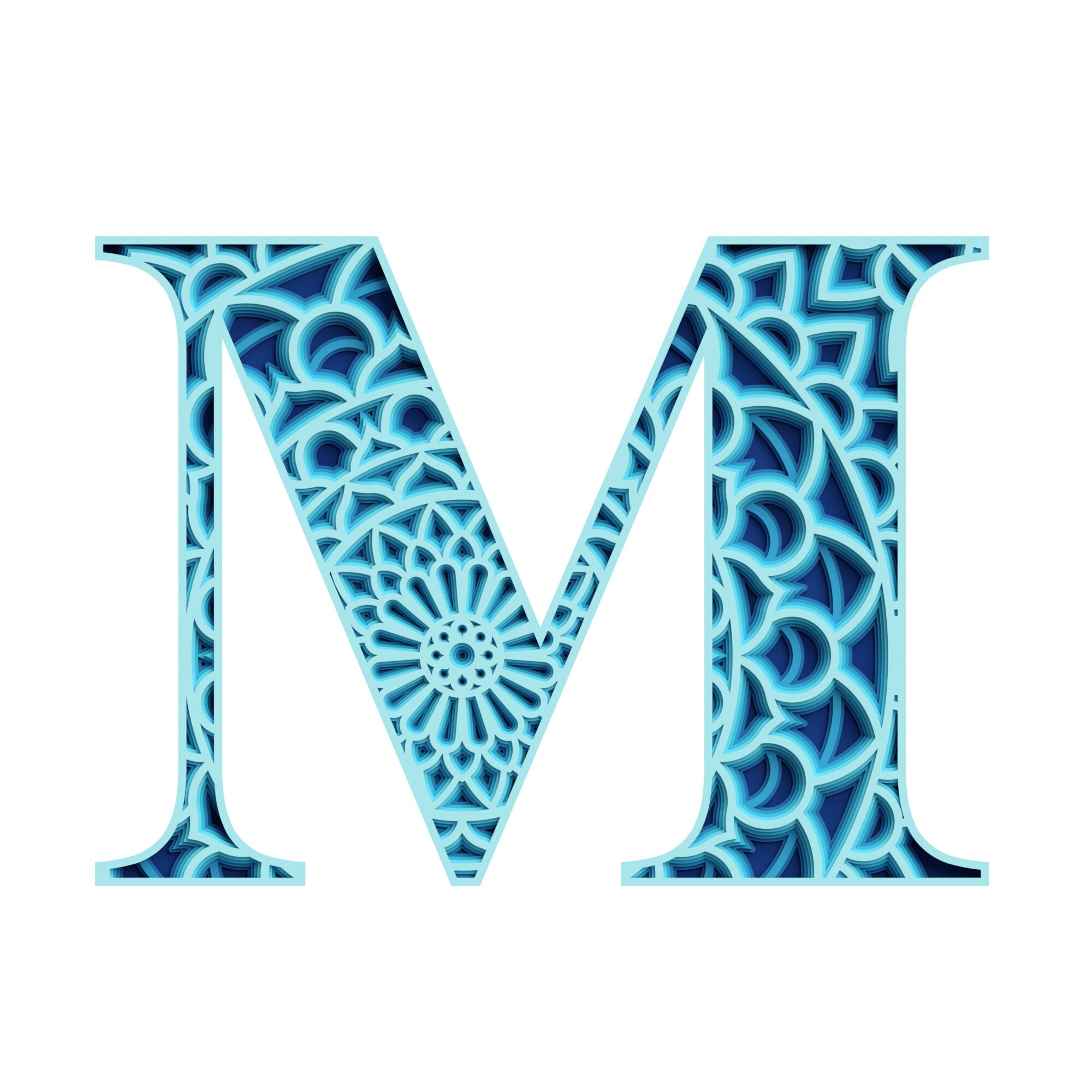 Layered Letter M layered alphabet svg layered letters svg | Etsy