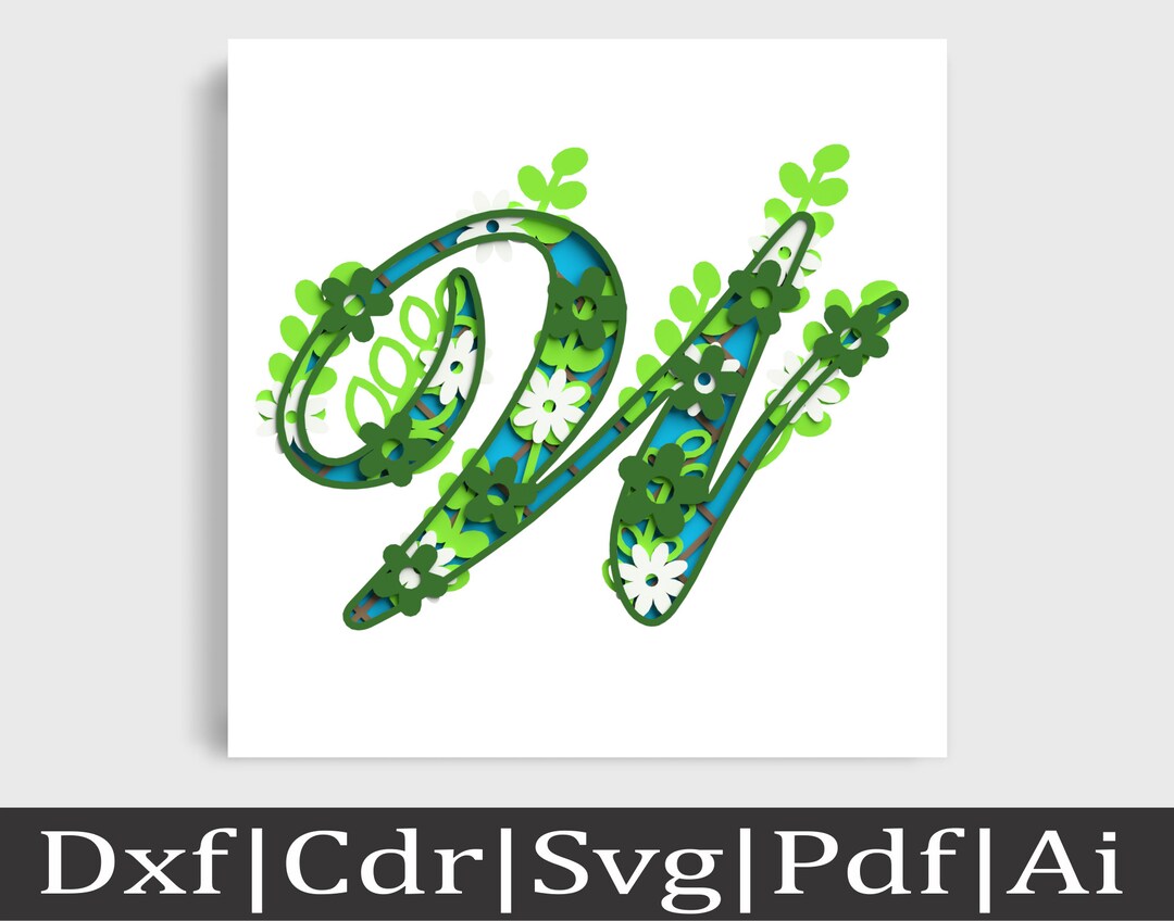 Layered Script Letter W for Laser Cut Layered Monogram Svg - Etsy