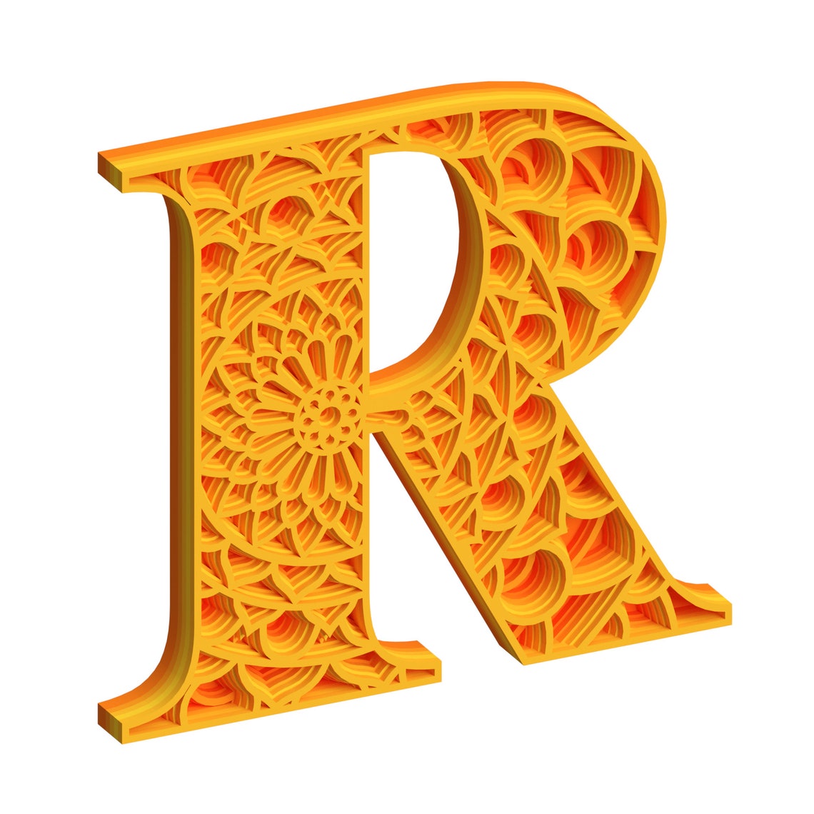 Layered Letter R Layered Alphabet Svg Layered Letters Svg | Etsy