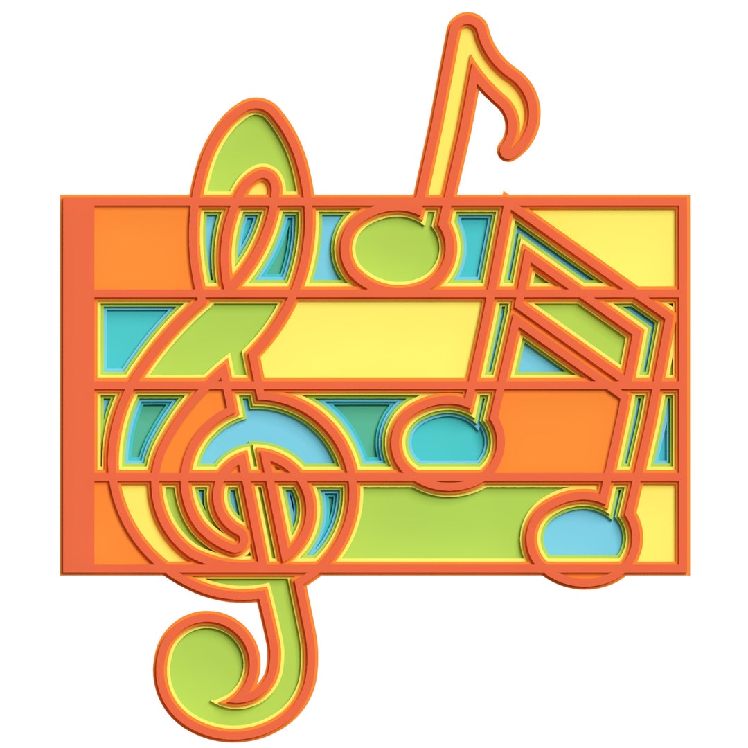 Layered Music for Laser Cut, Laser Cut Files, Glowforge Files, Decor ...