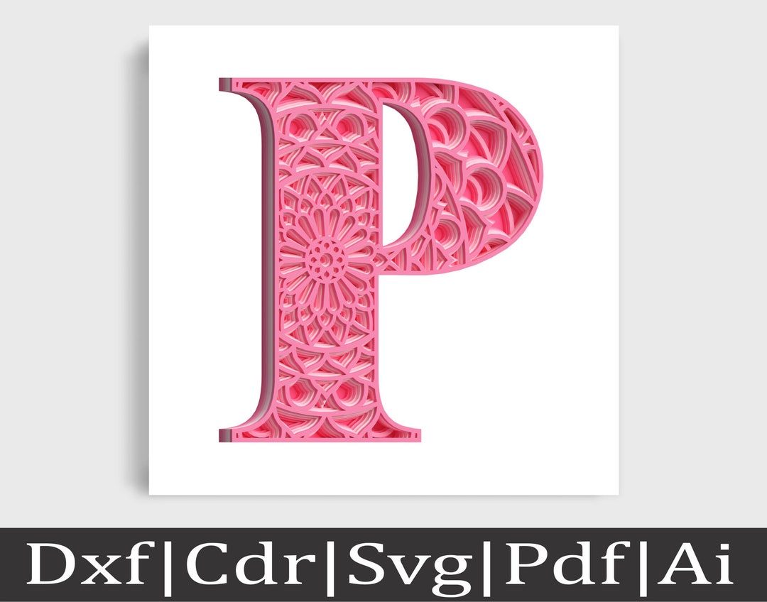 Layered Letter P, Layered Alphabet Svg, Layered Letters Svg, 3D ...