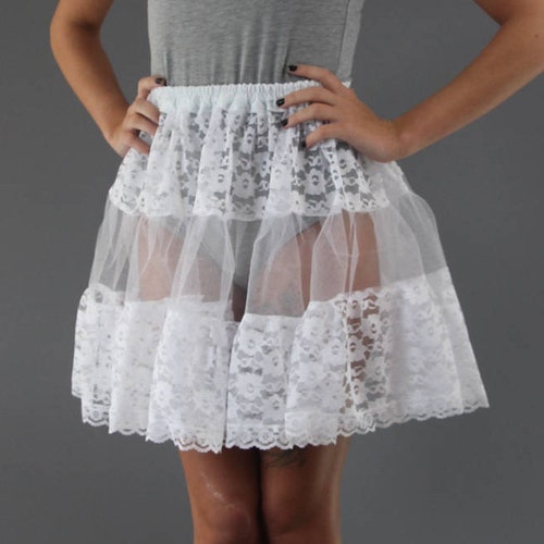2 Layer Net Petticoat Edged in Lace Trim Choose From 11 - Etsy