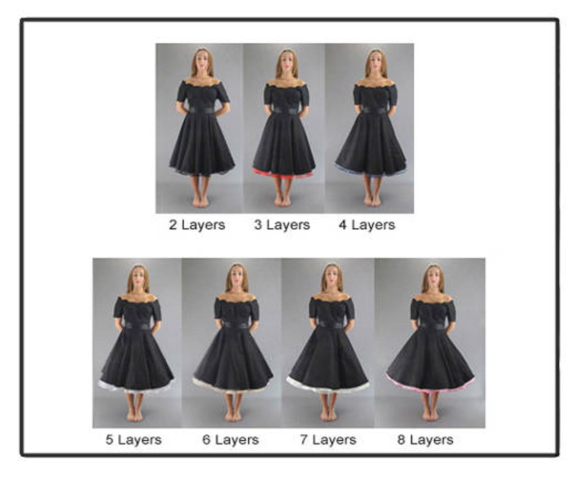 7 Layered Net Petticoat Edged in Satin Trim - 28 Colours - Etsy