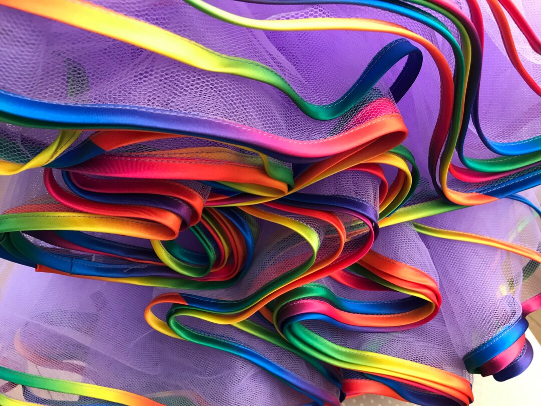 Retro 50s Net Petticoat With Rainbow Satin Binding - Choose Net Colour ...