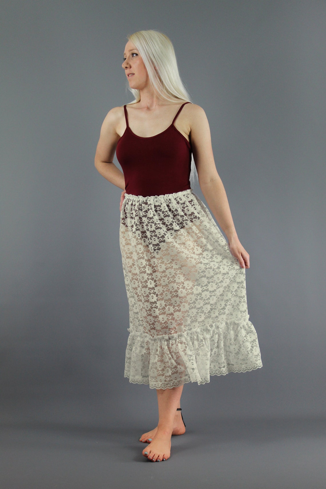 Long Ivory Lace Skirt Extender - Choose Length + Waist - Etsy