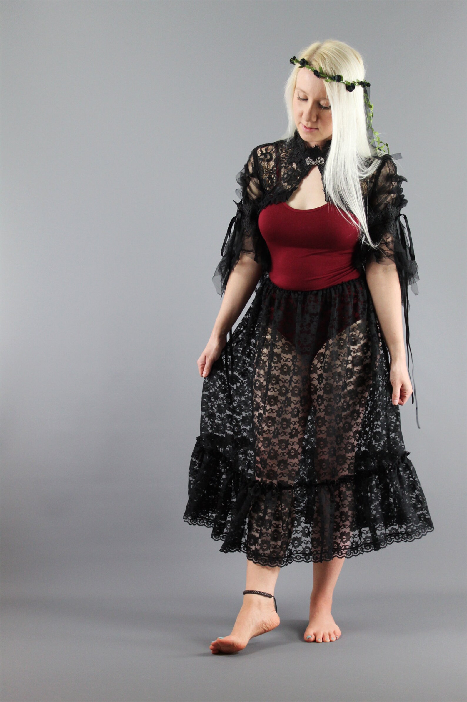 Long Black Lace Skirt Extender - Choose Length + Waist - Etsy