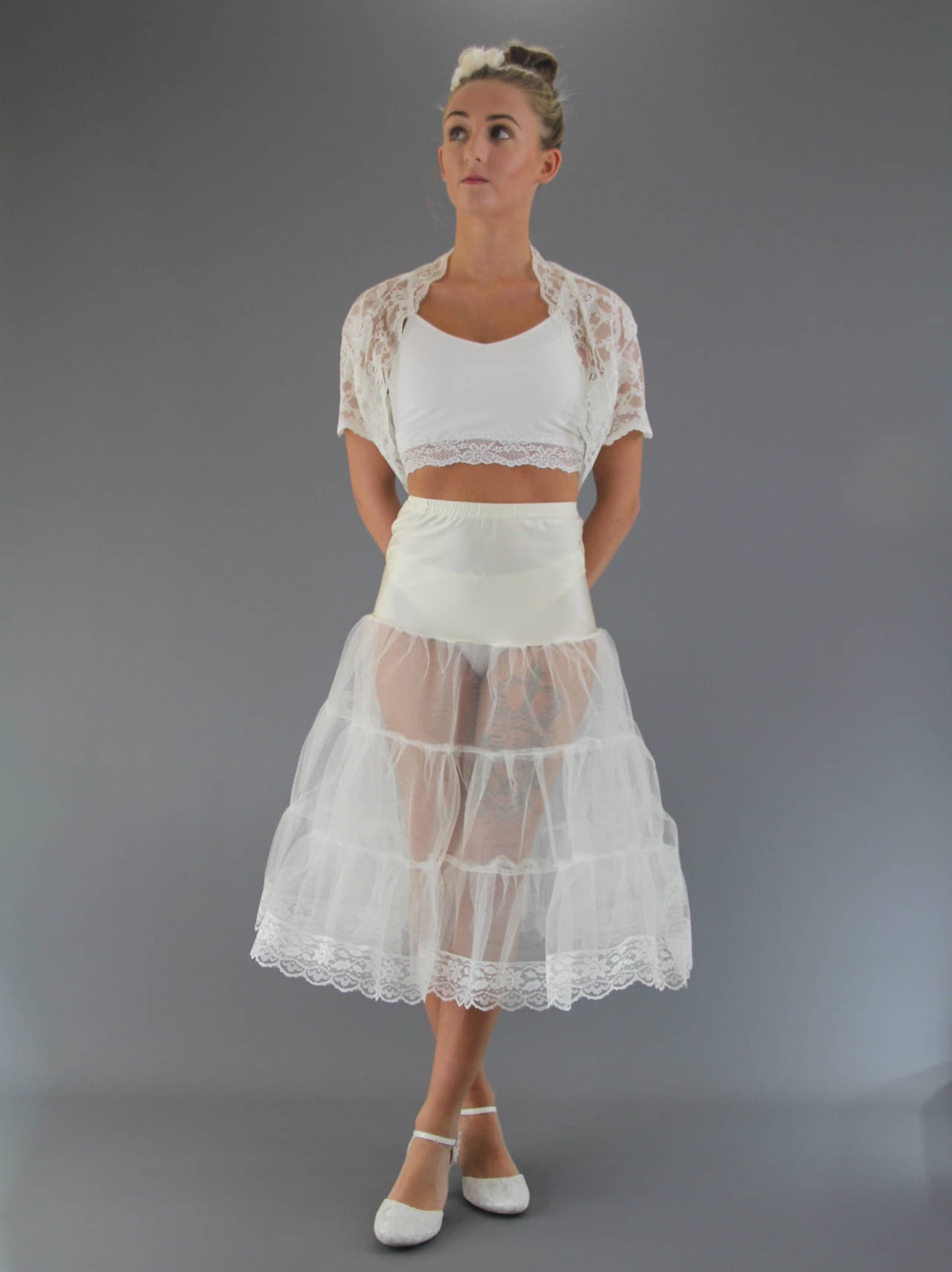 2 Layer Net Petticoat Edged in Lace Trim Choose From 11 - Etsy
