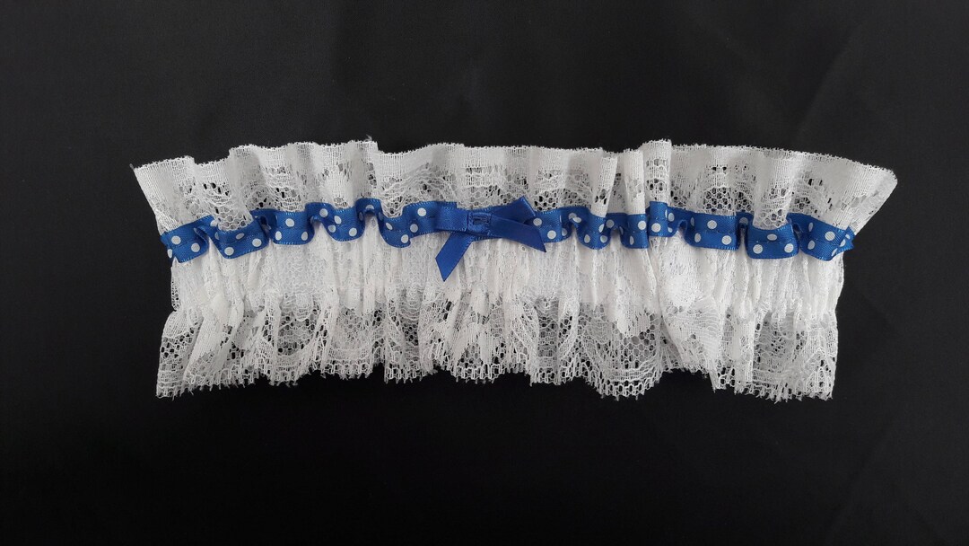 Polka Dot Lace Garter Colour Choice Blue Garter Bride - Etsy