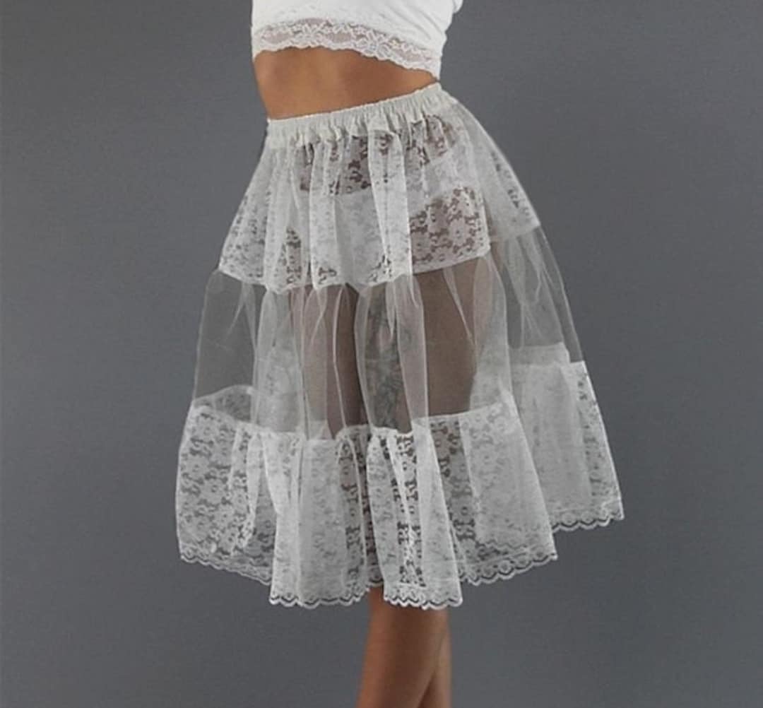 Silver Grey Lace Petticoat Edged in Delicate Lace Trim - Etsy