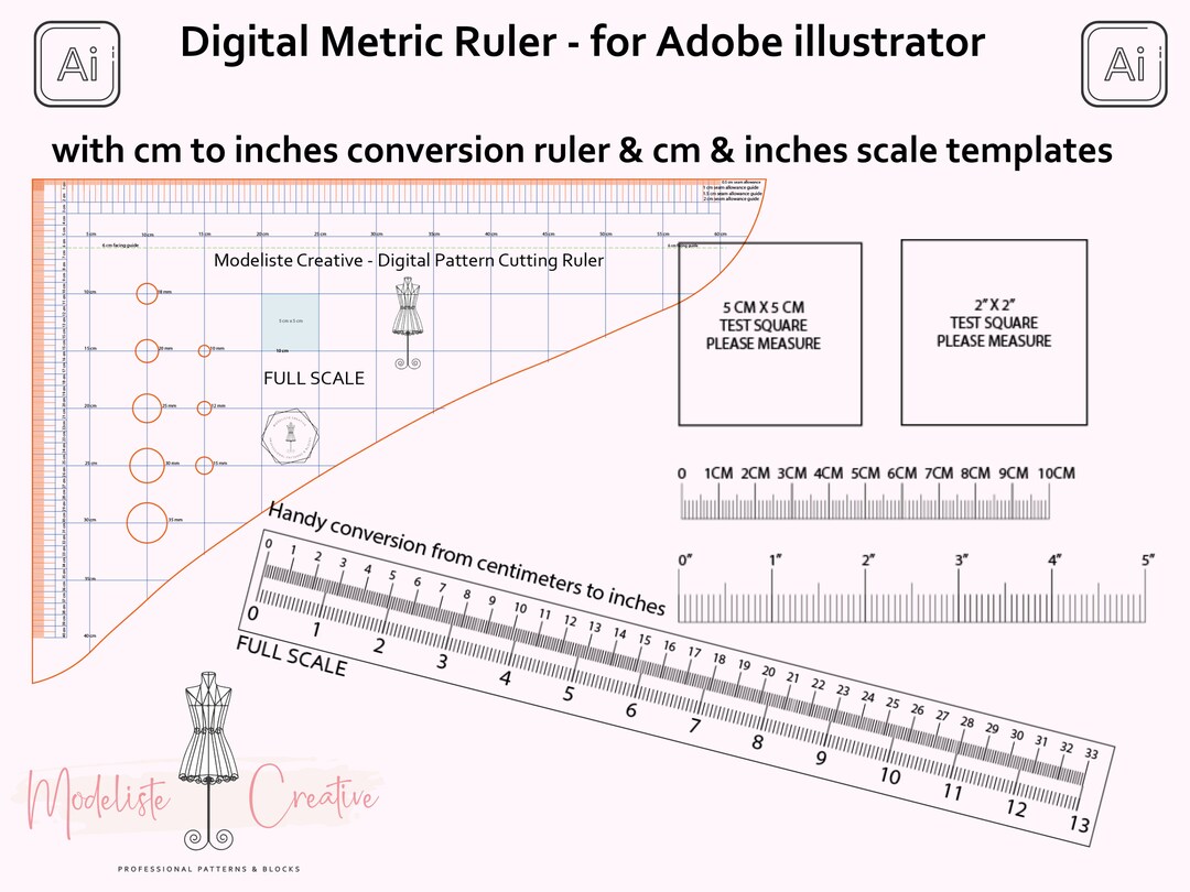 Adobe Illustrator Digital Pattern Cutting Ruler Selection - Plus ...