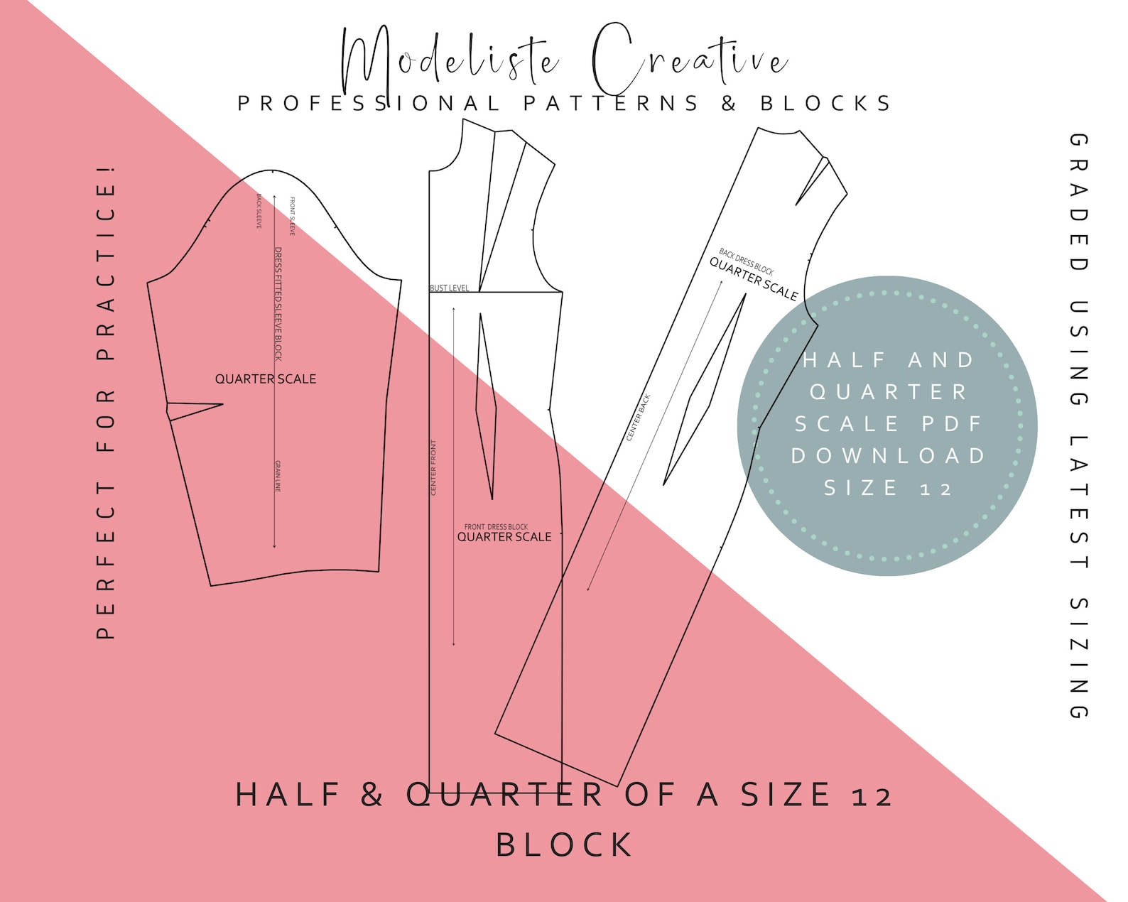 PDF Half & Quarter Scale Fitted Dress Blocks Perfect Scaled Versions of ...