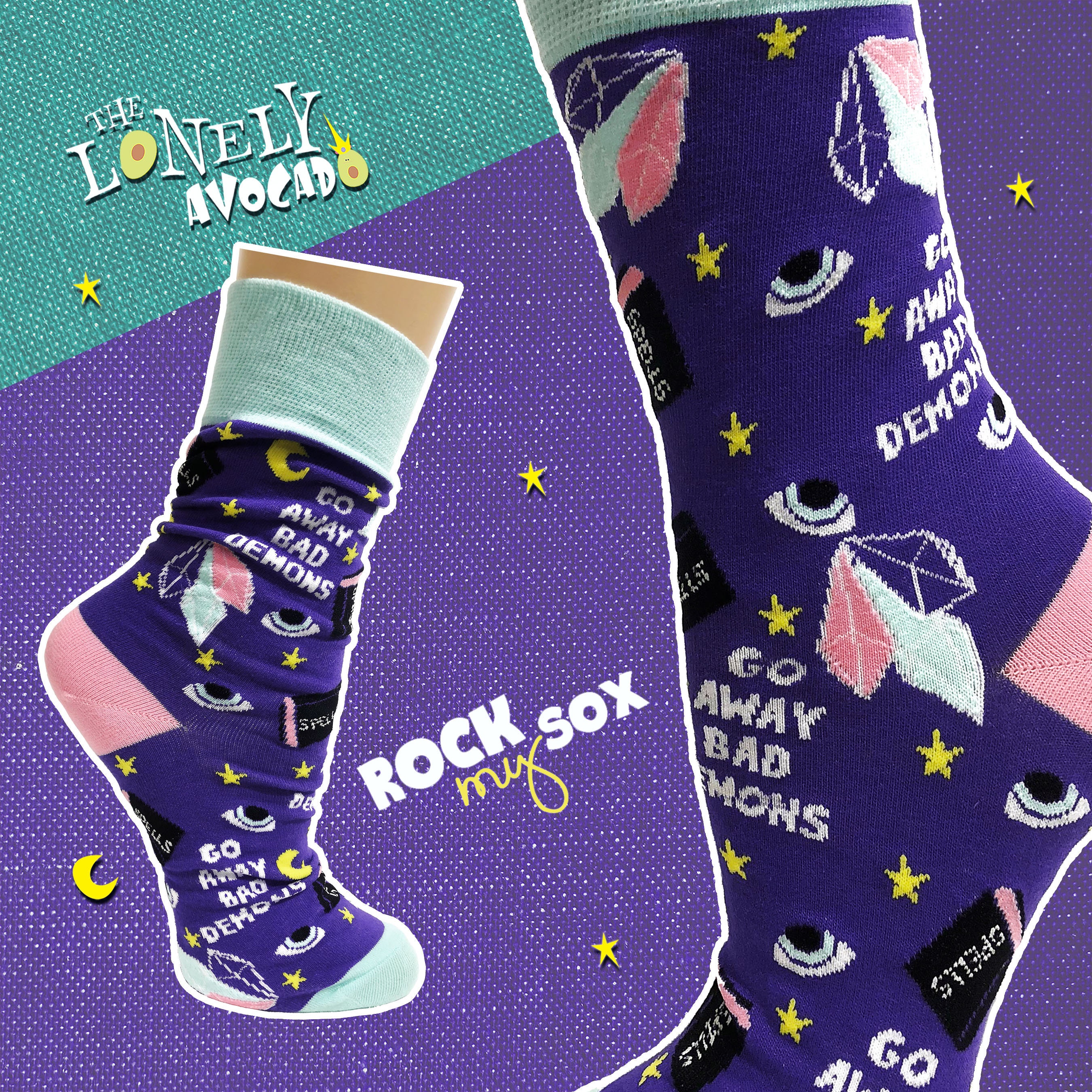 Witch socks Gothic womans crew socks Crystal witchcraft - Etsy 日本