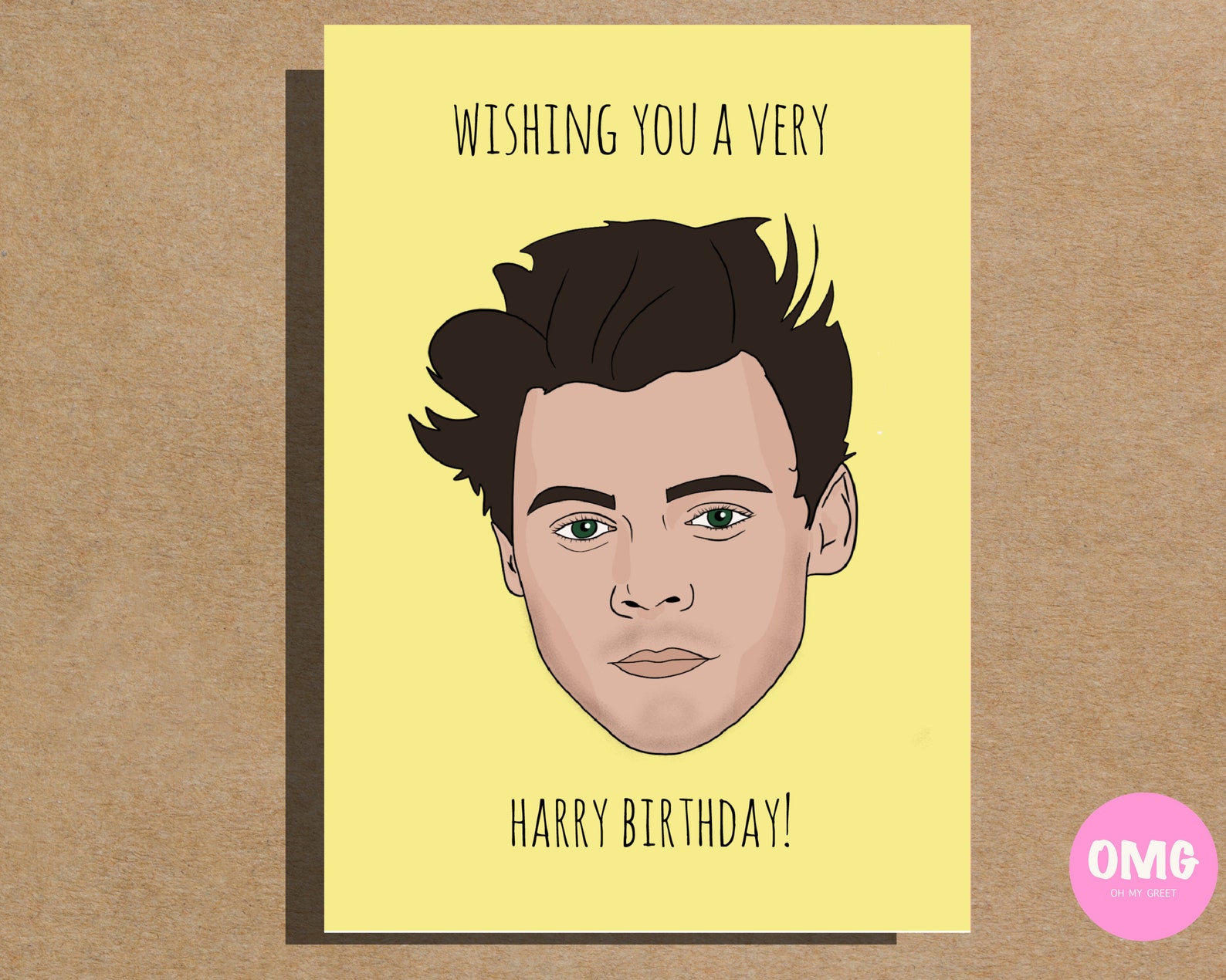 Harry Styles Birthday Card Harry Birthday One Sided | Etsy