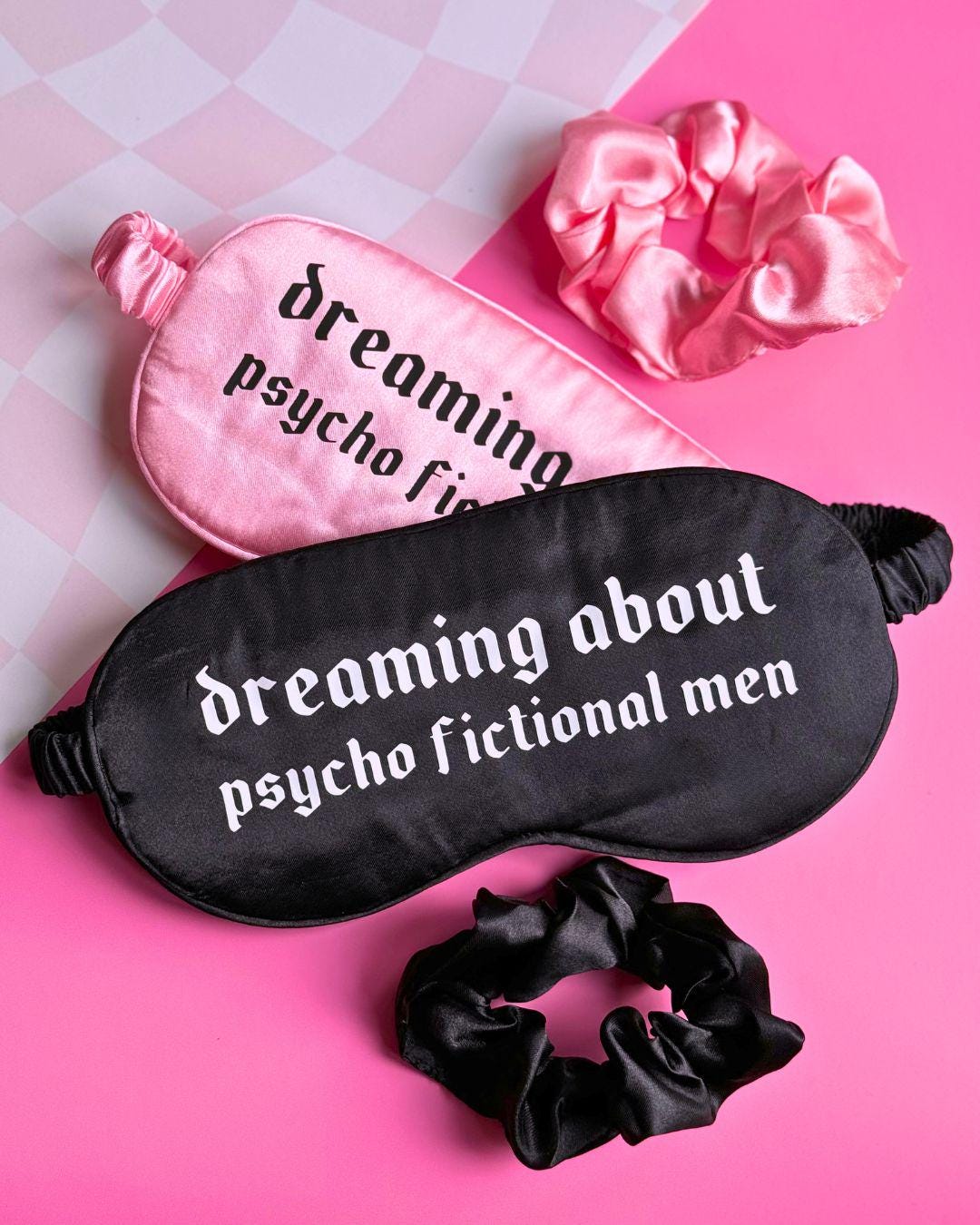 Dreaming About Psycho Fictional Men Satin Eye Mask | Sleeping Mask ...