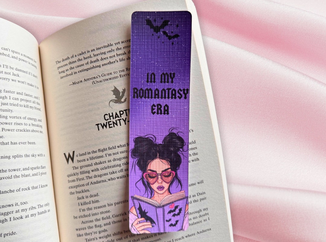 In My Romantasy Era Bookmark | Pink Purple Bookmark | Bookmark Coupon ...