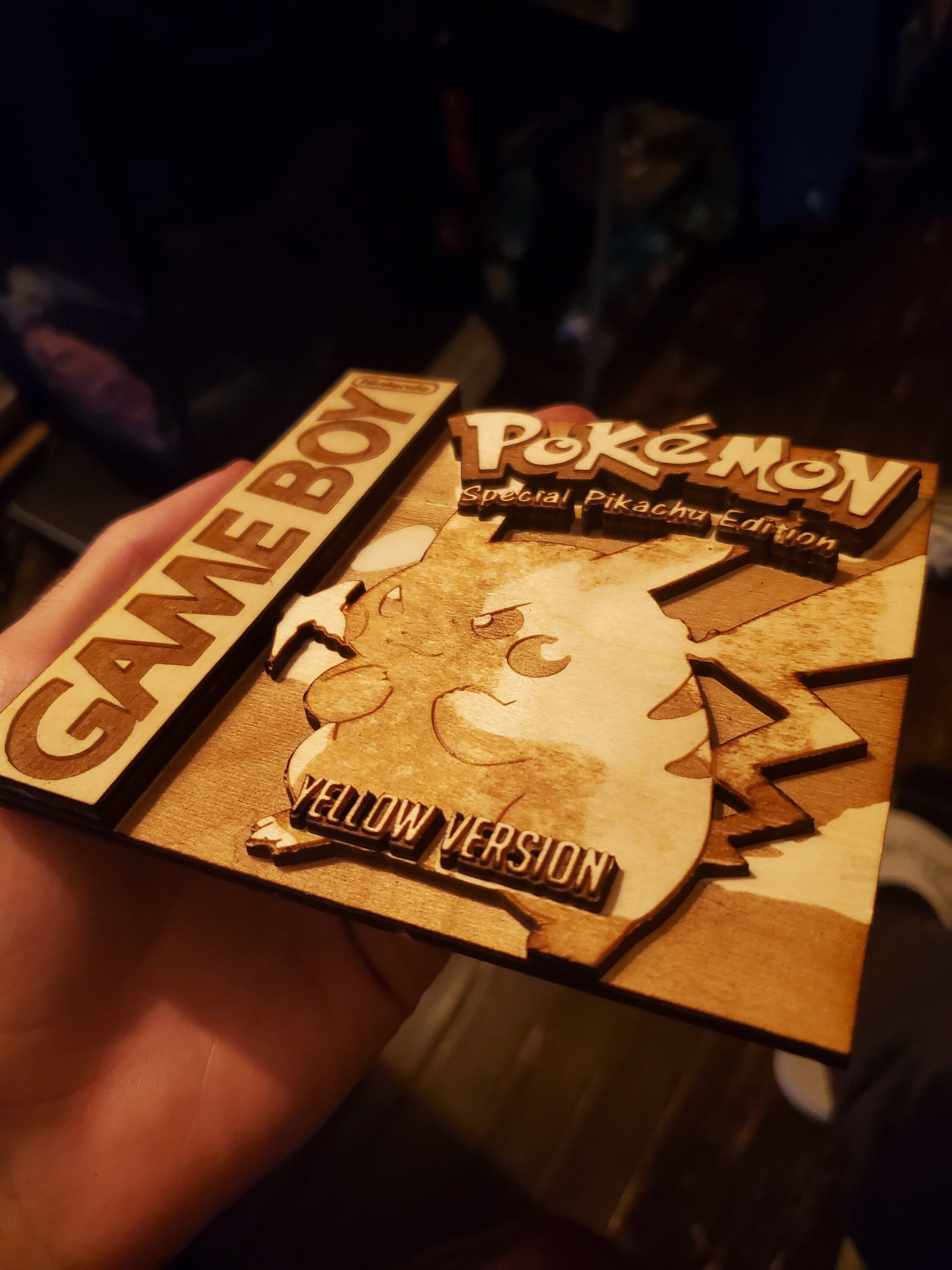 Wooden Pokemon Yellow Game Boy Case - Etsy