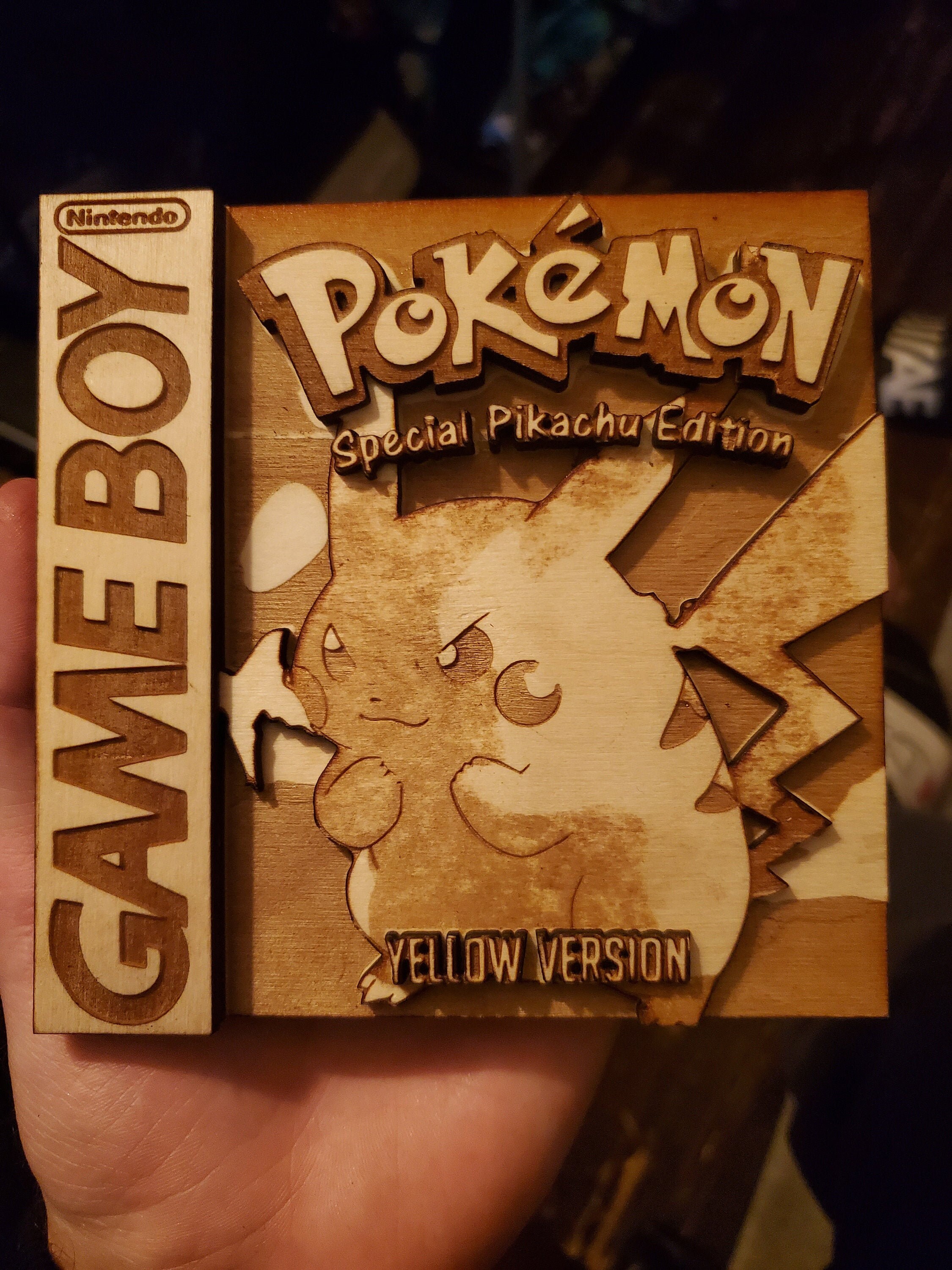 Wooden Pokemon Yellow Game Boy Case - Etsy