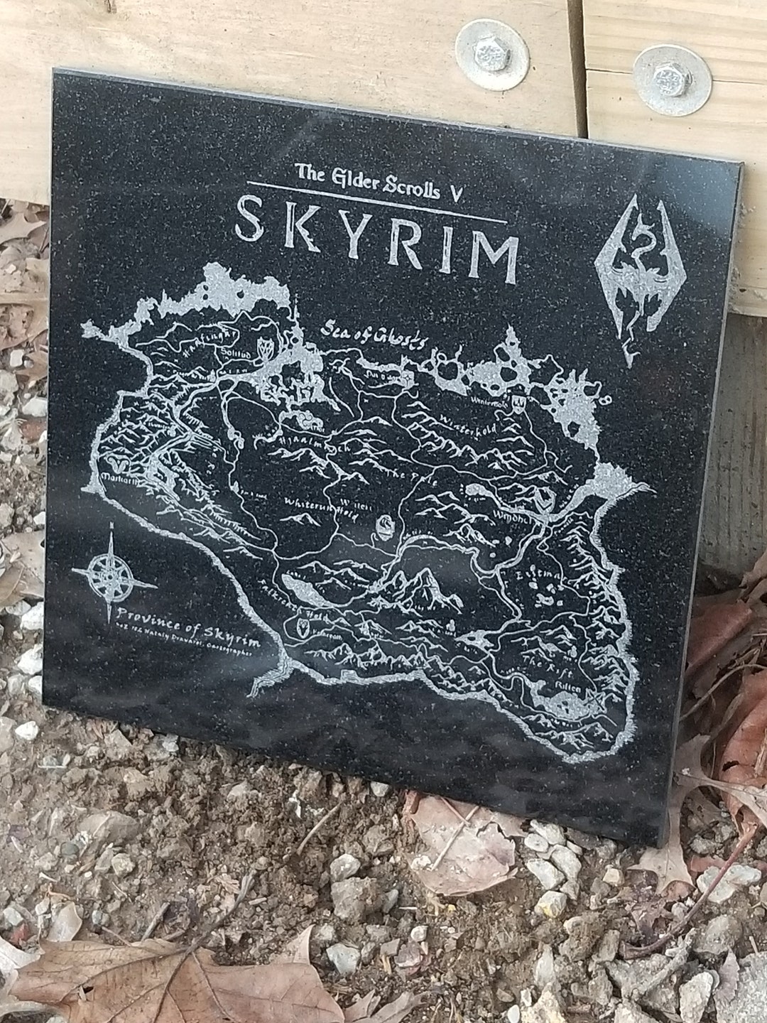 The Elder Scrolls V Skyrim World Map Granite Tile - Etsy