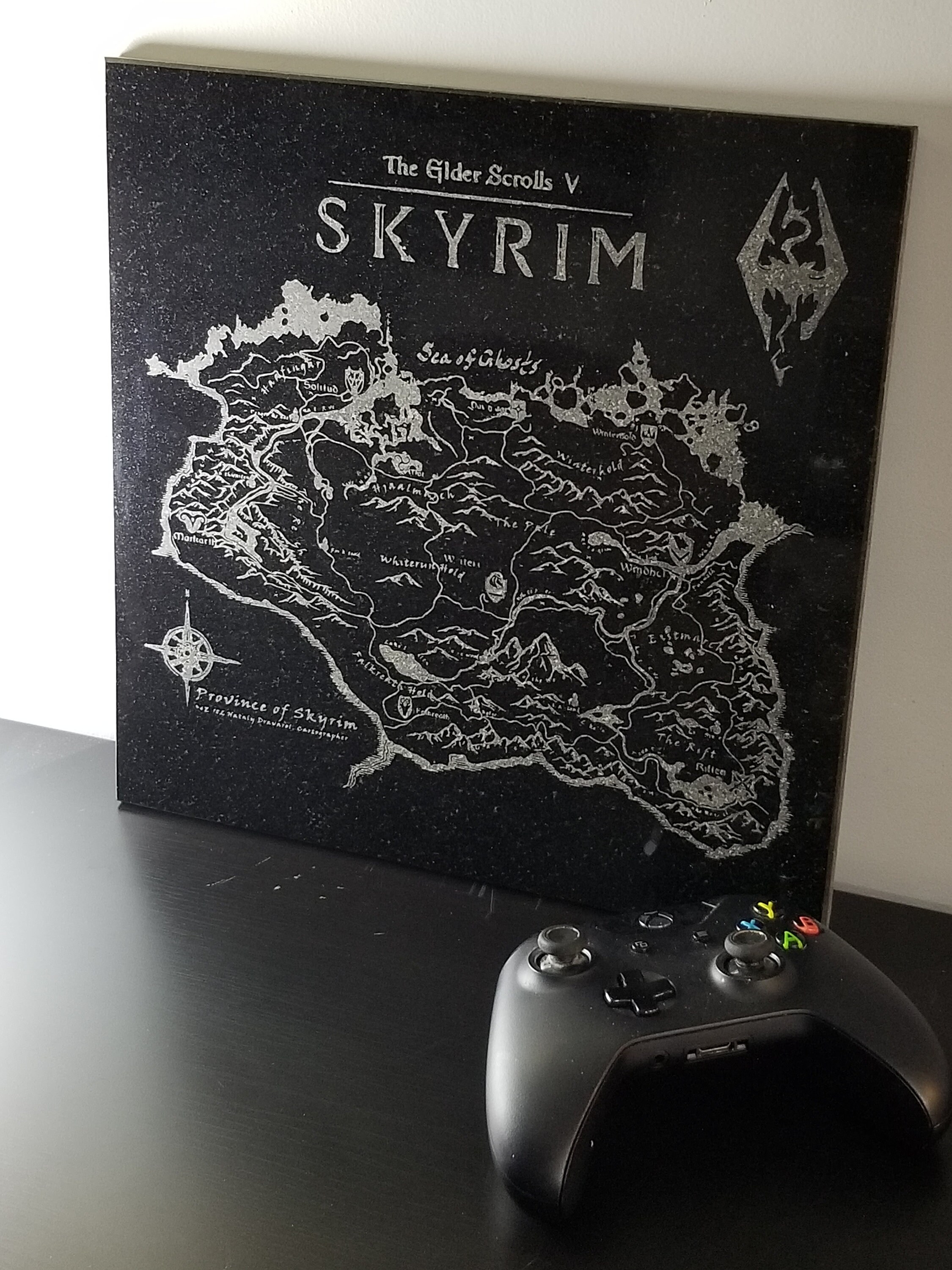 The Elder Scrolls V Skyrim World Map Granite Tile - Etsy