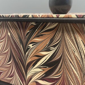 Hand Marbled Paper Covered Hand Made Box for Desk, Table, Home Decor or ...