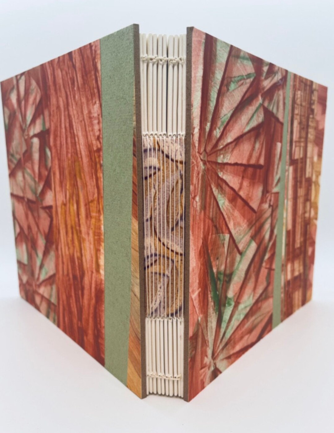 One of a Kind Paste Paper Collage Open Spine Journal/notebook ...