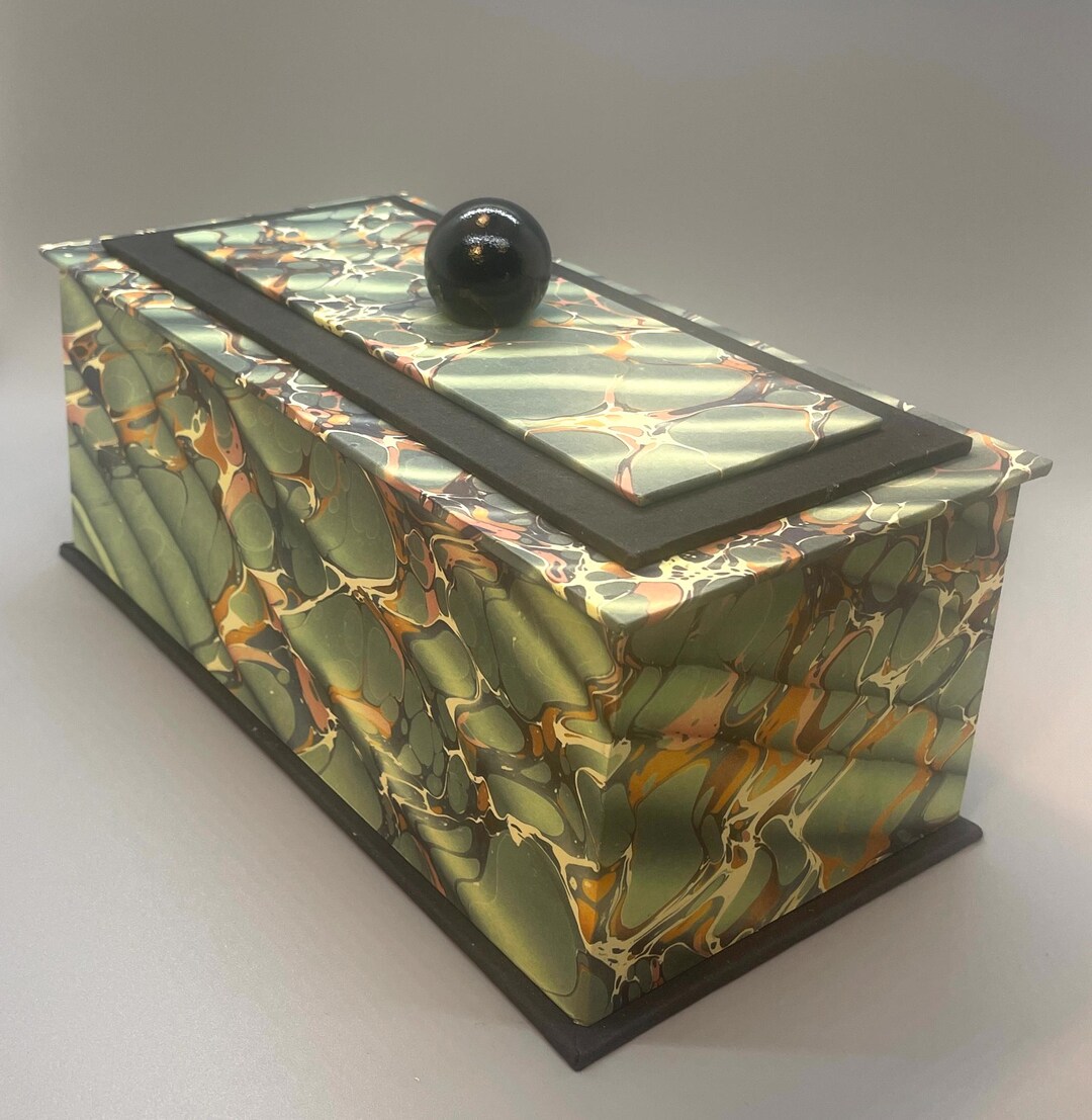 Marbled Italian Paper Covered Hand Made Box for Desk, Coffee Table ...