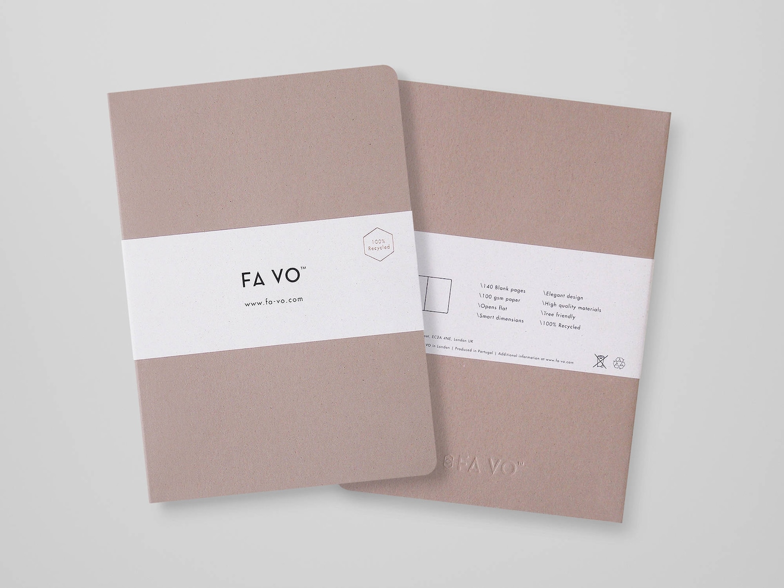 FA VO Notebook Almond - 100% Recycled Notebook (205 X 145 Mm) 8 1/8" X ...