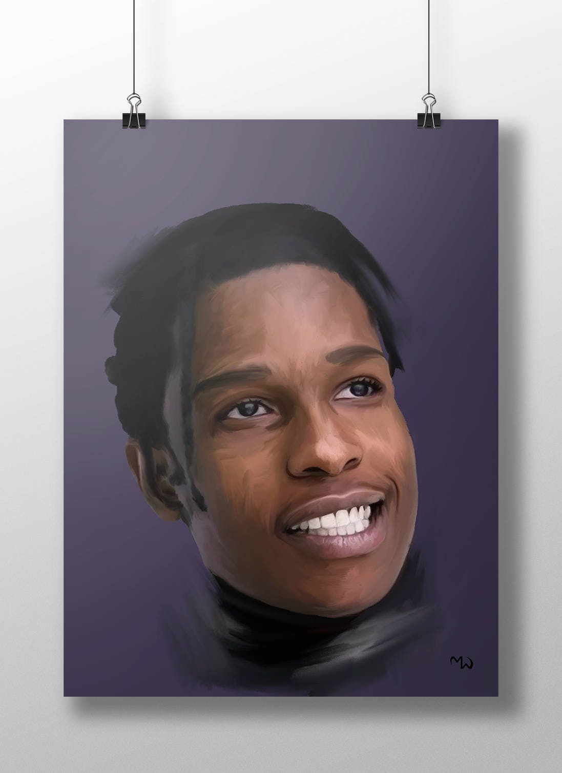 ASAP ROCKY art poster modern art hip hop art rapper art | Etsy