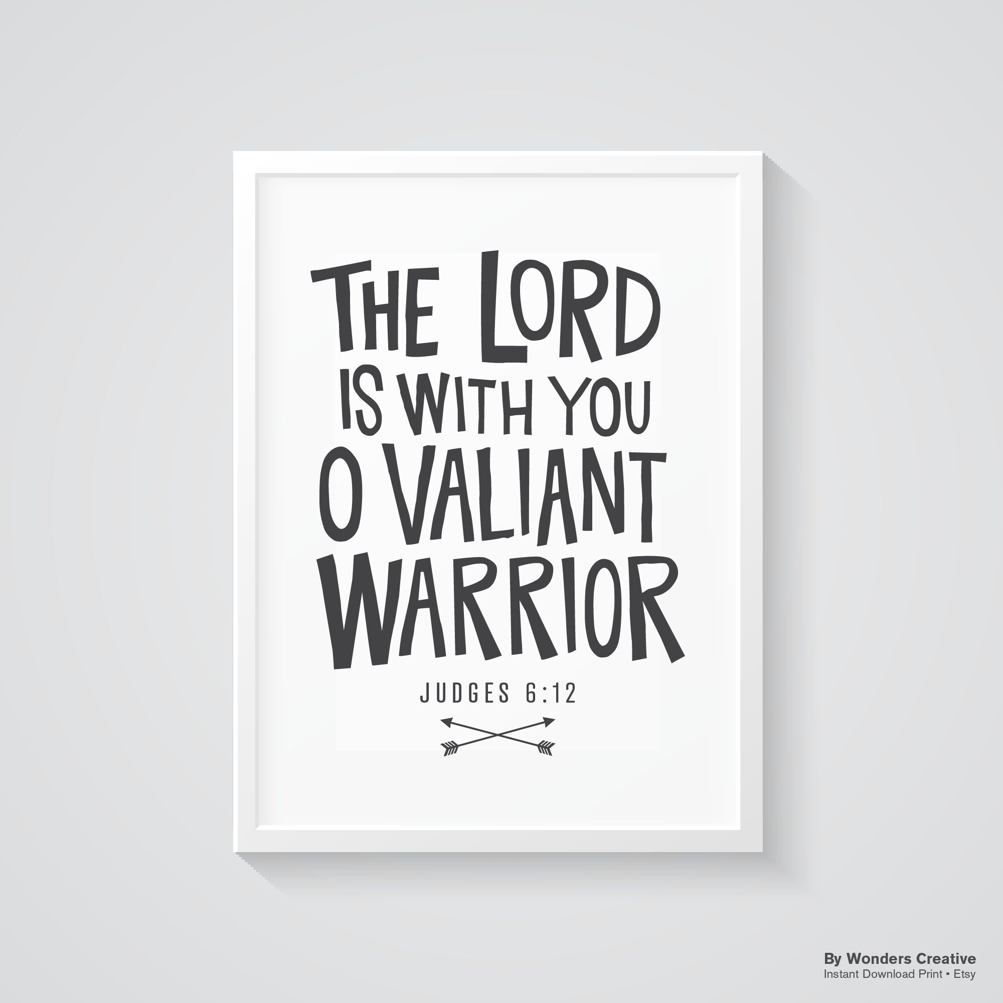 Valiant Warrior Scripture Verse | Kids Room Printable Wall Art ...
