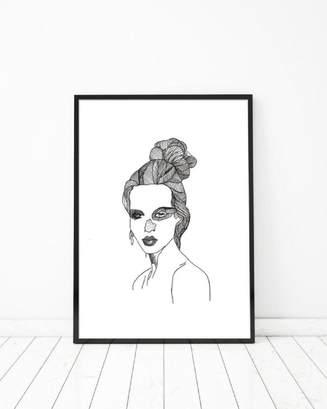 Black White Poster Printable Drawing Original Print - Etsy