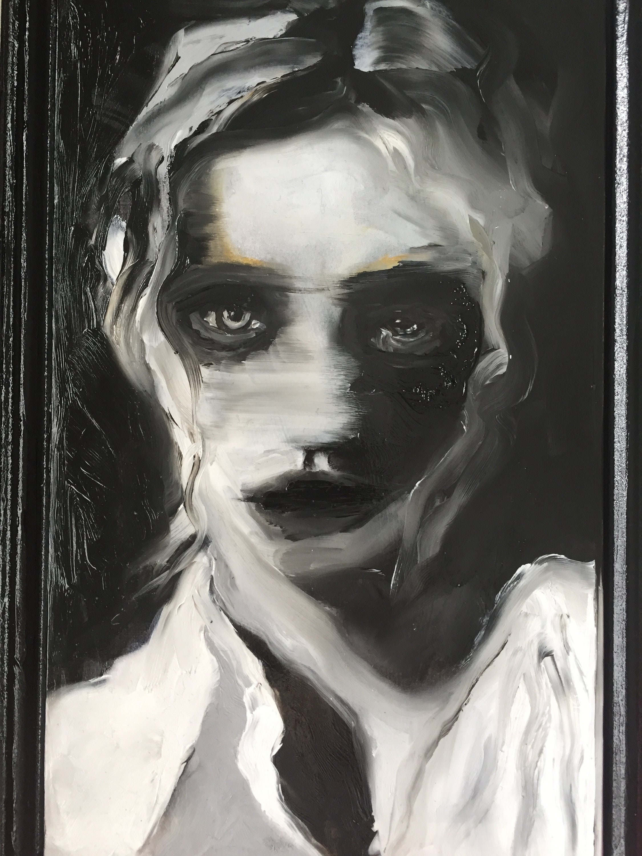 Printable Abstract Woman Oil Painting Instant Download Black | Etsy