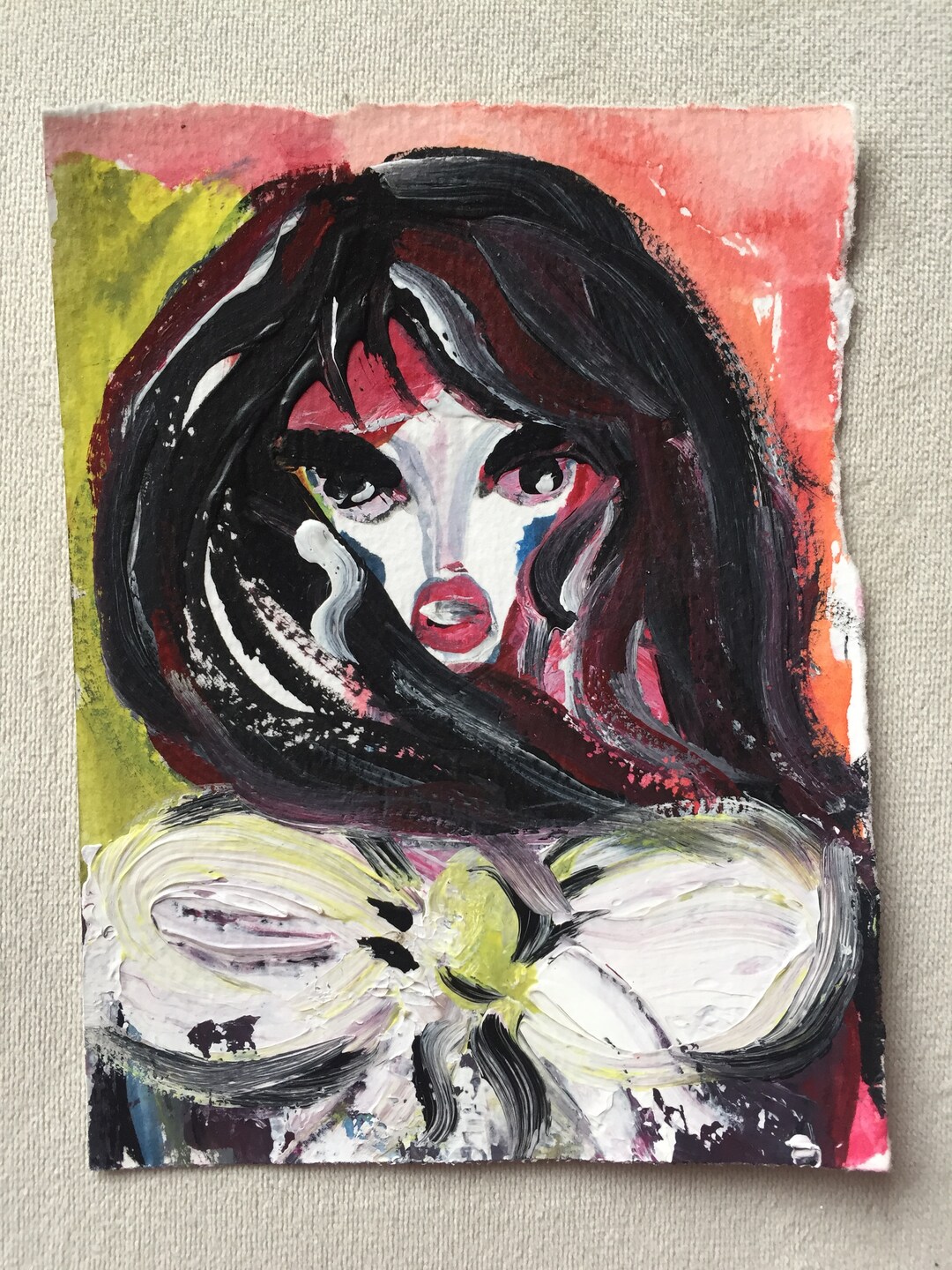 Mini Painting, Colorful Wall Art, Original Acrylic Painting, Small Wall ...