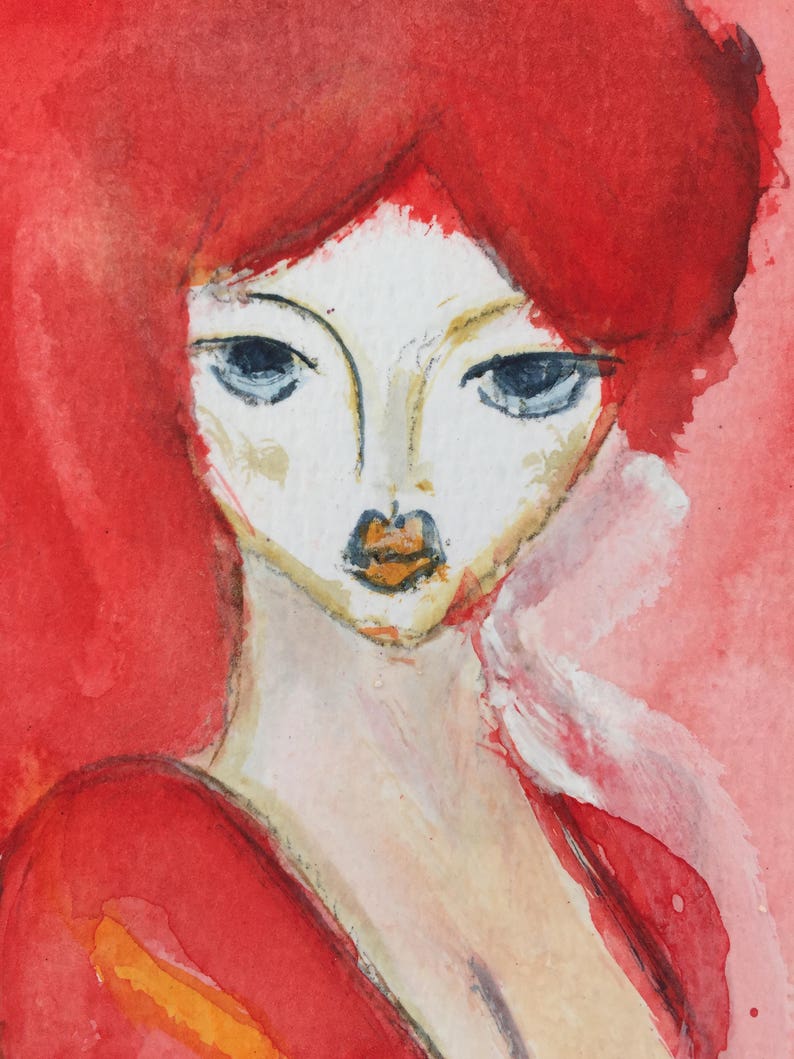 Small Wall Art Portrait Painting Original Art Woman - Etsy