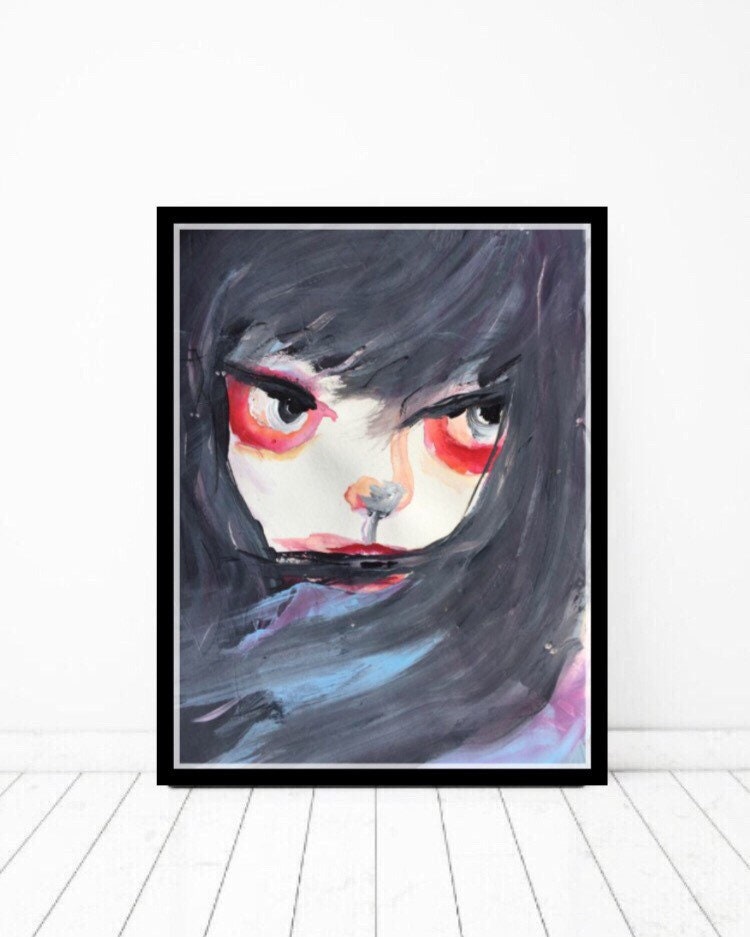 Woman Portrait Poster Abstract Art Print Digital Print | Etsy