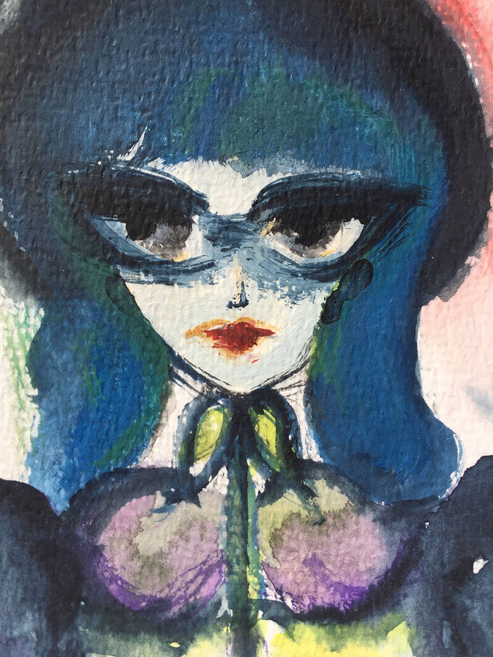 Mini Painting Blue Art Original Acrylic Painting Small - Etsy