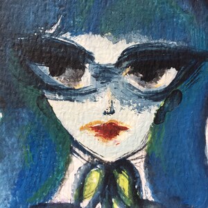 Mini Painting Blue Art Original Acrylic Painting Small - Etsy