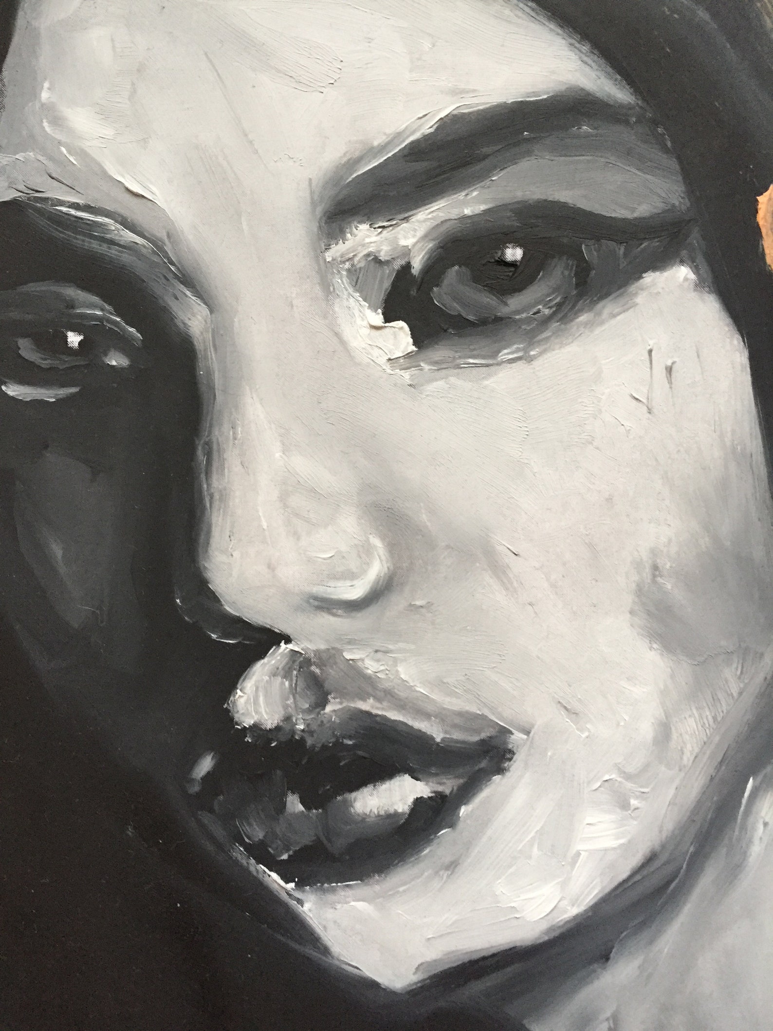 Dark Portrait Painting Oil on Wood Gothic Home Decor - Etsy