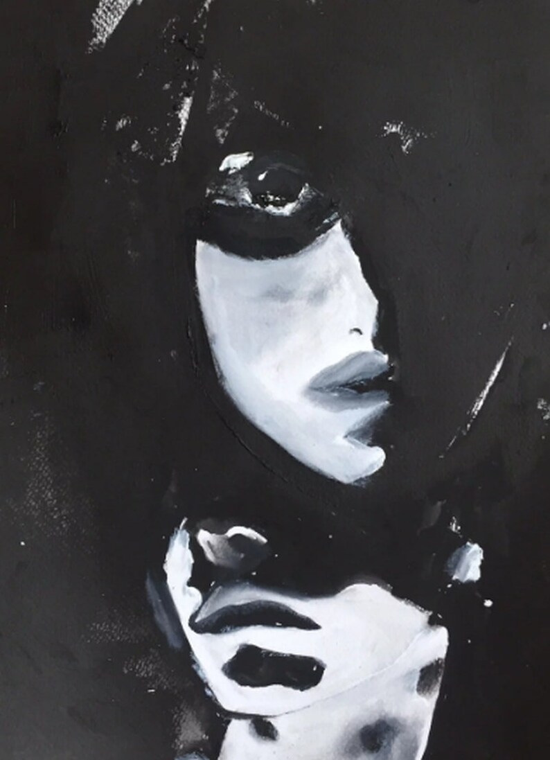 Dark Gothic Painting Printable Silhouette Art Print Abstract | Etsy