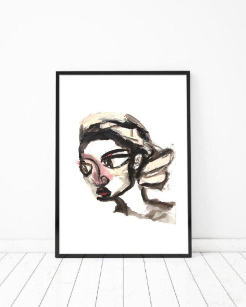 Inspirational Wall Art Watercolor Woman Portrait Woman Face - Etsy
