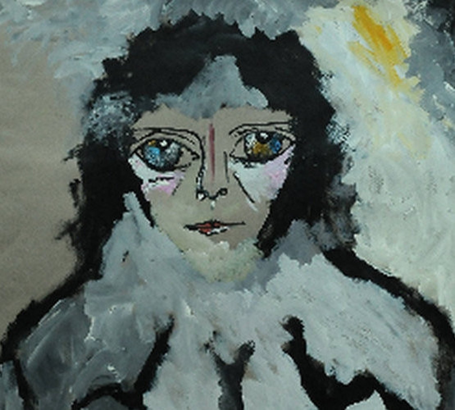 Primitive Painting Printable Digital Surreal Poster Man - Etsy