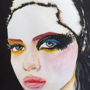 Printable Mixed Media Portrait Painting, Downloadable Original ...